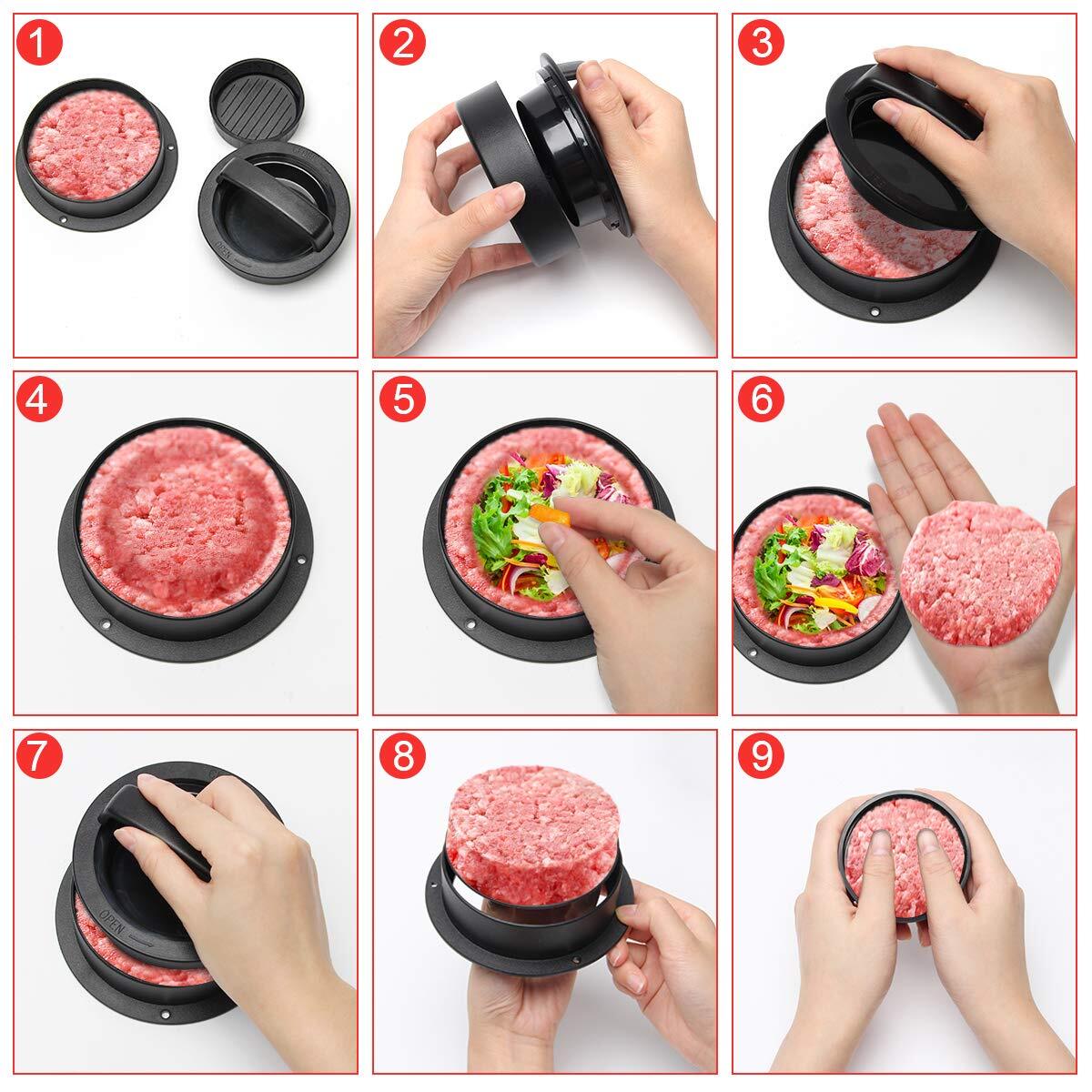 3 in 1 Burger Press Kit Includes Patty Maker and Hamburger Paper Ideal ...