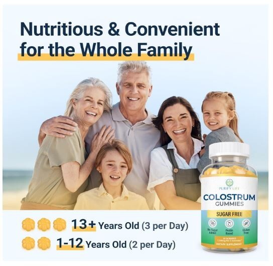 Sugar-Free Colostrum Gummies, Bovine Colostrum for Humans, Grass-Fed 8/ ...