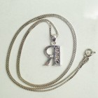 Sterling Silver CZ Letter R Pendant/24.25" Box Chain 1mm | eBay