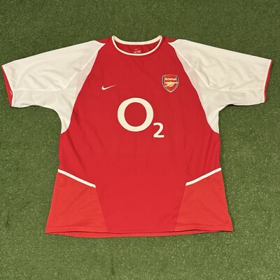 Arsenal 2002 - 2004 Home Jersey By Nike Adult XL Bergkamp Nameset | eBay