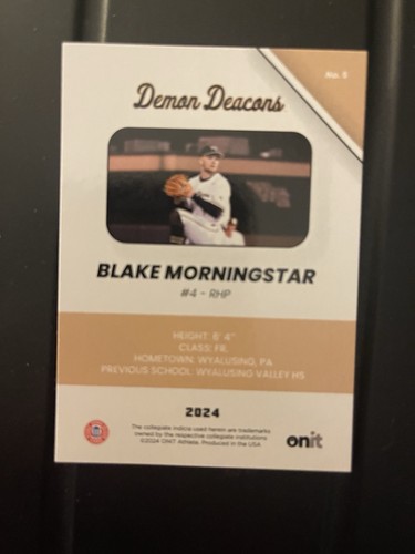Blake Morningstar 2024 ONIT ATHLETE Wake Forest Demon Deacons | eBay