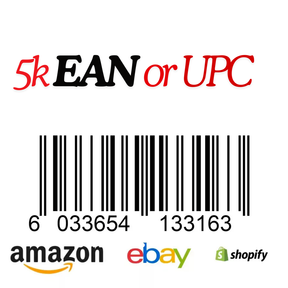 5000 EAN & UPC Codes - Easy to Read with upc - Brand New! | eBay