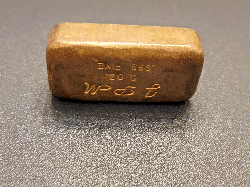 Vintage Jackson Precious Metals 5oz Silver 1970's-80's Hand Poured Bar ...