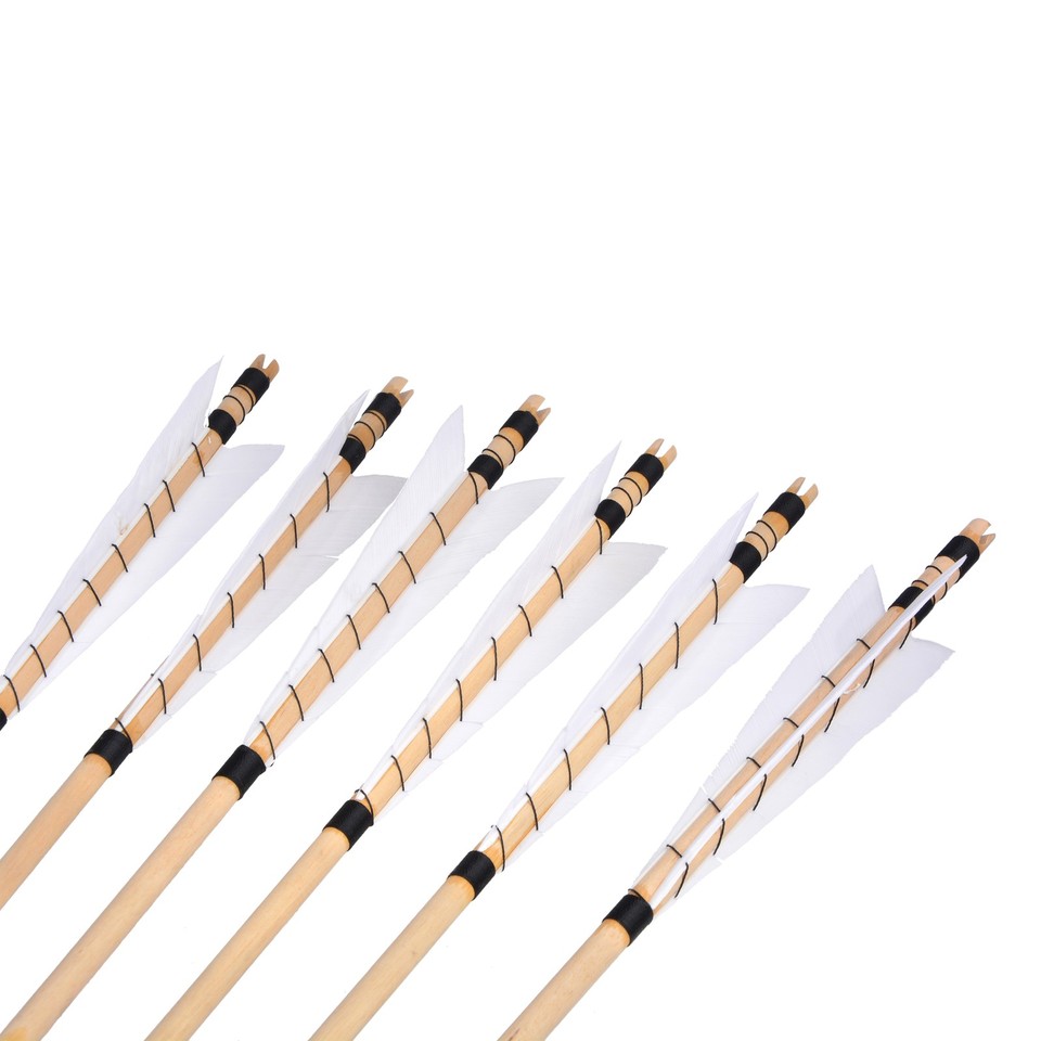 Traditional 32" Wooden Arrows Archery Hunting for Longbow Outdoor ...