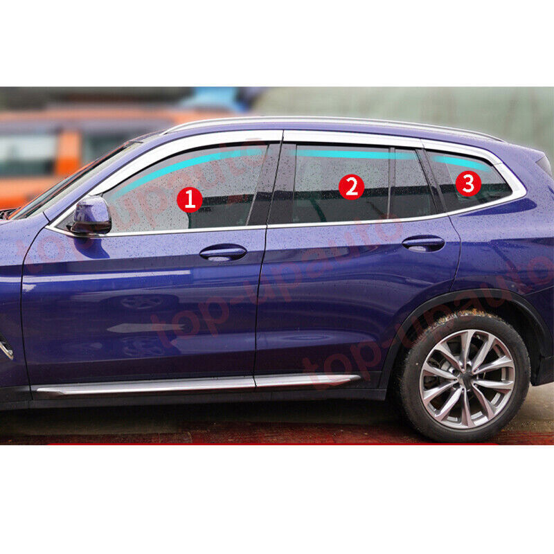 Car Window Vent Visor Chrome Shade Sun Rain Deflector Guard For BMW X3 ...