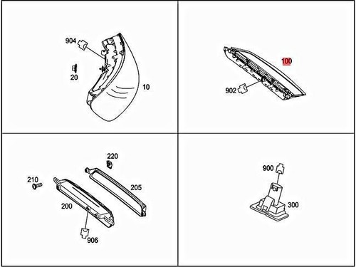 Genuine MERCEDES C190 W222 AMG GT / S 3rd Stop Light Brake Lamp ...