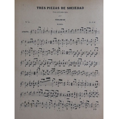 SOR Ferdinand Tres Piezas de Sociedad op 33 No 2 Guitare | eBay