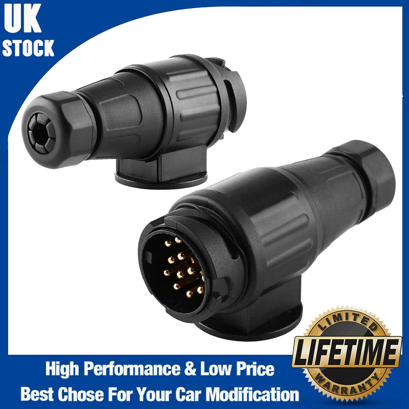 13 Pin 12V Trailer Plug Caravans Socket Plug Electrical Tow Towing ...