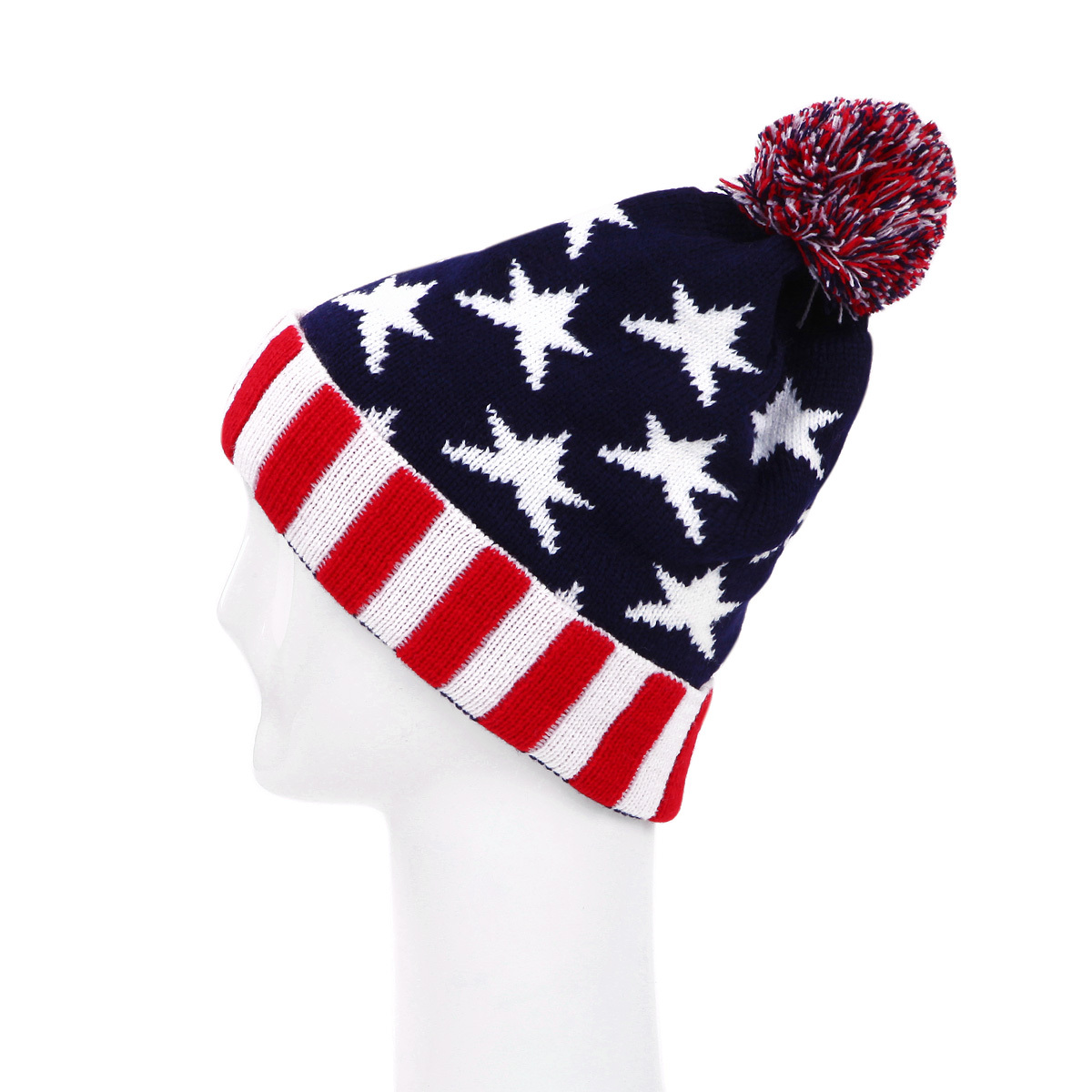 Premium Unisex Warm Knit USA American Flag Style Beanie Hat- Diff ...