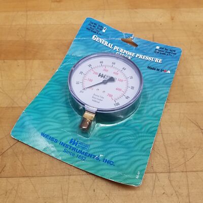 Weiss Instruments TL35 General Purpose Pressure Gauge, 0-100psi, 0 ...