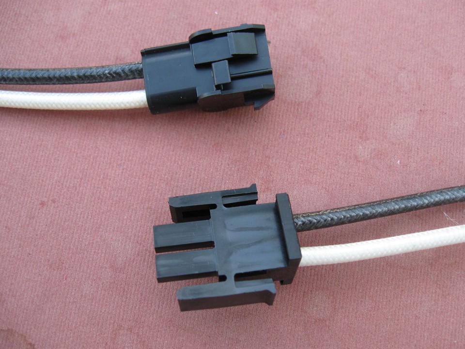 Molex 2-Pin Black Wire Connectors 12" plus wires 1 male/female locking ...