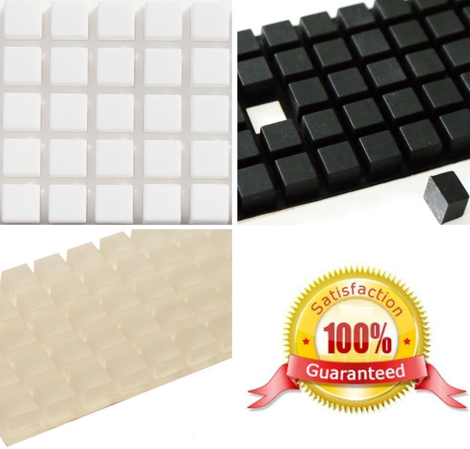 3M Rubber Feet Pads – Clear, Black, White, 10x10x7mm, Adhesive ...