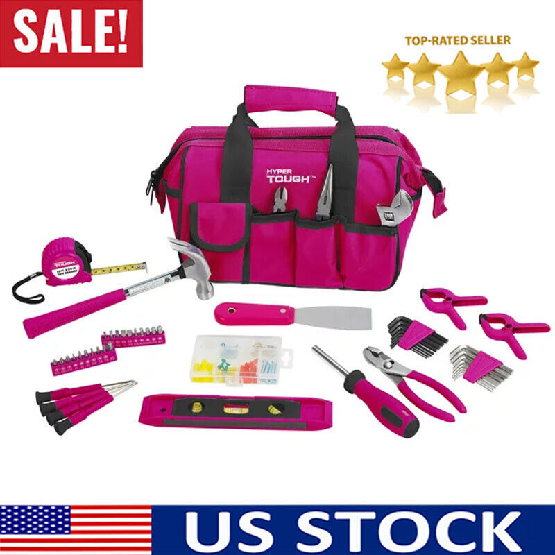 89 Piece Pink Household Tool Set Repairing 12 Pocket Zip-Up Tool ...
