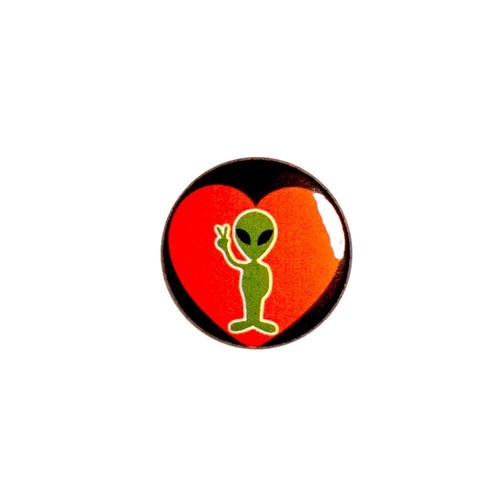 Alien Peace and Love Pin Button Alien Peace Sign Button Jacket Pin 94 ...
