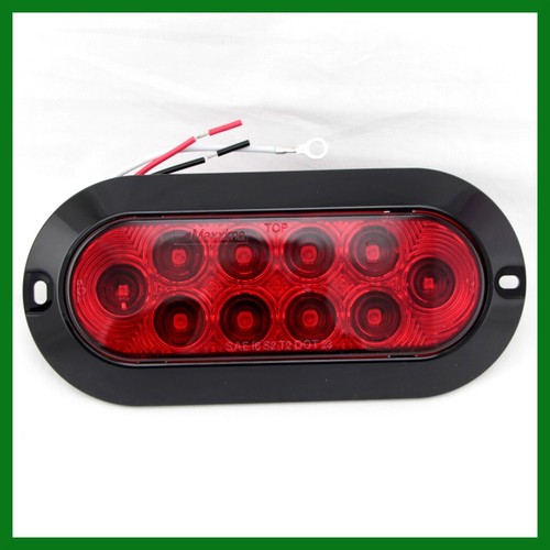 Red 6" Oval Stop Turn Tail STT Light 10 LED Surface Mount -M63320R | eBay