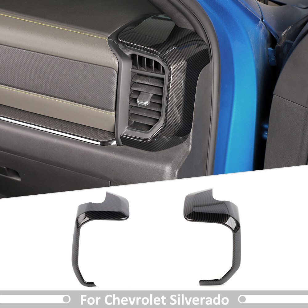 For Chevy Silverado 22+ Carbon fiber Dash Side Air Conditioner Vent ...