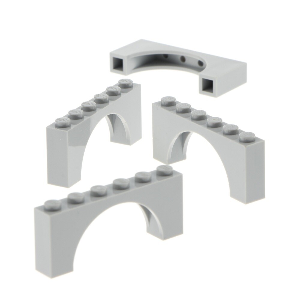 4x LEGO Arch Stone 1x6x2 Neu-Hell Grey Arches Round Bridge Gate Arch ...