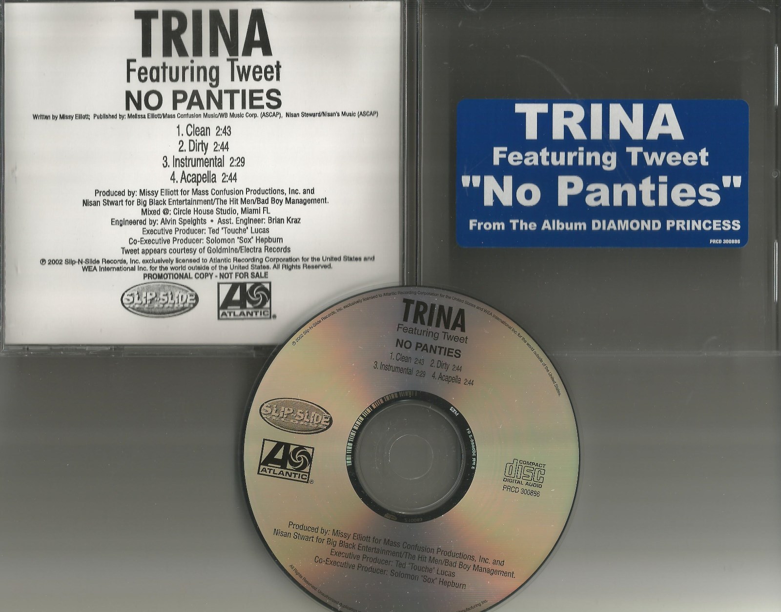 TRINA w/ TWEET No Panties w/ CLEAN & ACAPELA & INSTRUMENTAL PROMO DJ CD ...