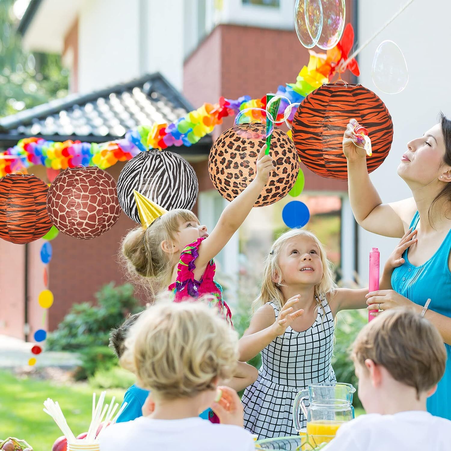 Mudder Jungle Animal Print Paper Lanterns Safari Hanging Lantern... | eBay