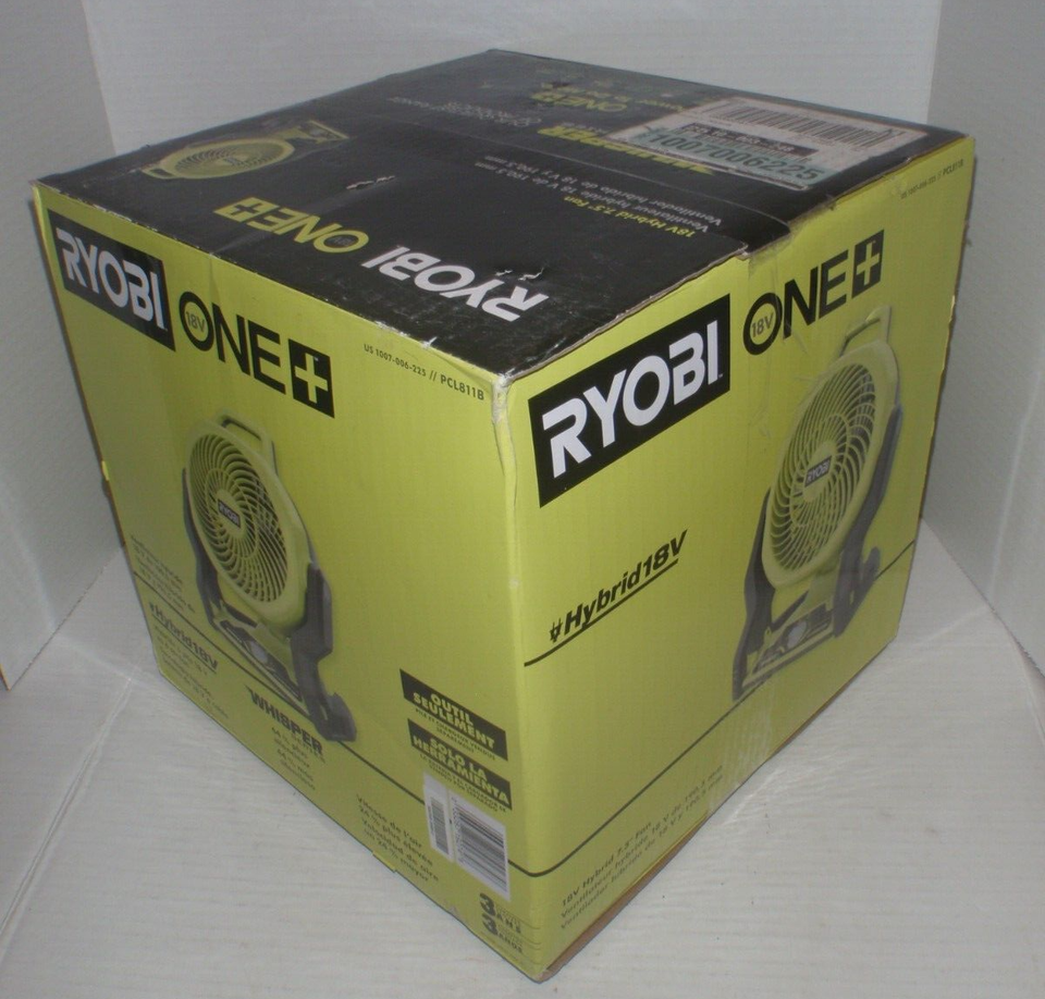 RYOBI ONE+ 18V 7.5 in. Job Site Fan Hybrid Portable PCL811 TOOL ONLY | eBay