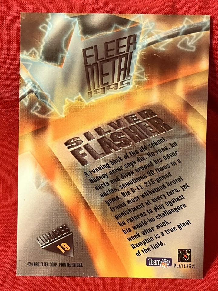 1995 Fleer Metal Silver Flasher Insert #19 Rodney Hampton New York ...