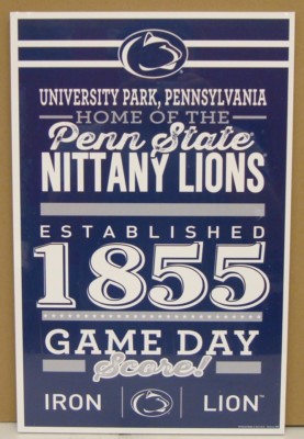 PENN STATE NITTANY LIONS EST. 1855 IRON LION WOOD SIGN 11"X17 ...