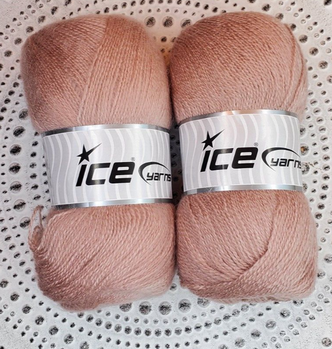 Lot 2 Skeins Ice Yarns Sale Luxury Premium Mohair Light Pink 500m 100g ...
