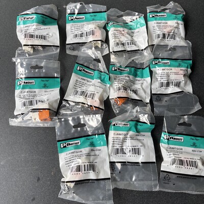 11 Panduit CJ688TGOR Cat6 Mini-Com Jacks ORANGE Category 6 74983395514 ...