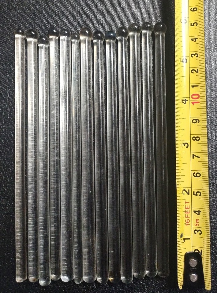Vintage Lot of 13 Clear Glass Cocktail Stir Sticks Rods 6” Long Clear ...
