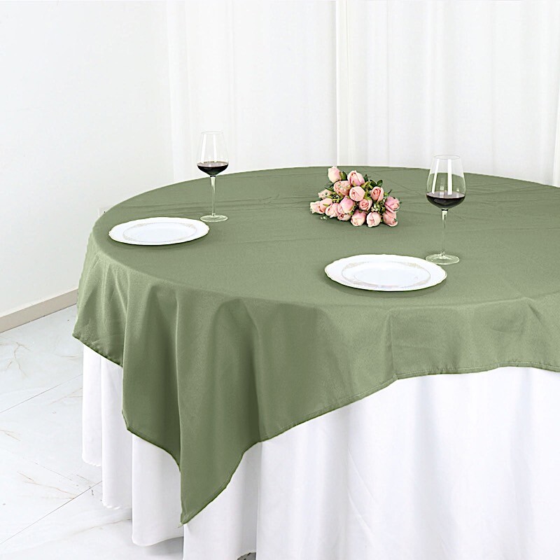 90" Eucalyptus Sage Green SQUARE POLYESTER TABLECLOTH Wedding Party ...