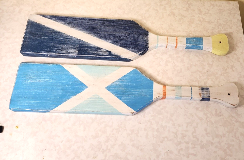 Distressed Wood Striped Oars Wall Decor Nautical Canoe Boat Paddles 2D ...