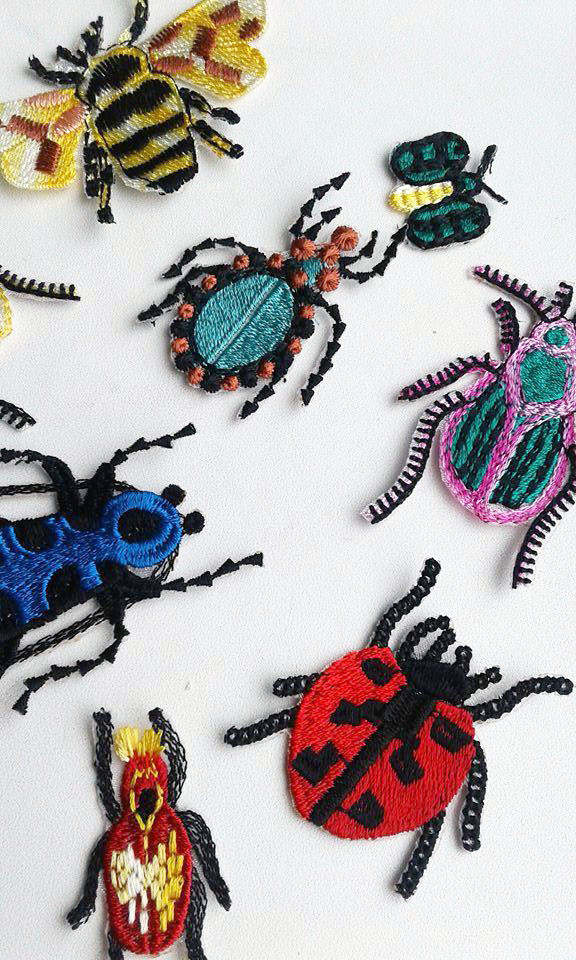 Styled Bugs Insect 12 pcs Set Handmade Embroidered Patch | eBay