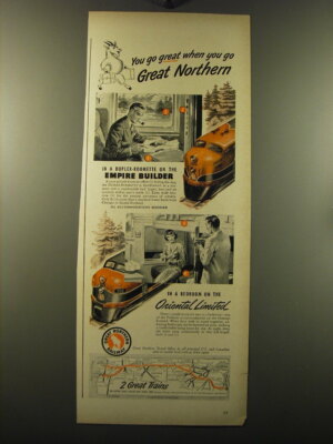 1949 Great Northern Railway Ad - You go great when you go Great ...