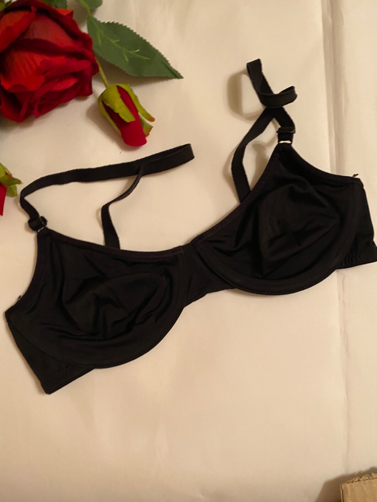 Label teared Bra size it 2a us 32b eu 70a Unpadded underwired black | eBay