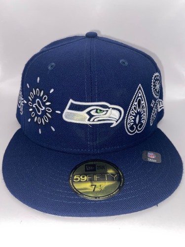 Seattle Seahawks New Era Bandana 59FIFTY Fitted Hat - College Navy | eBay