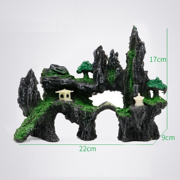 Aquarium landscaping rockery resin rockery jade mountain waterwheel ...