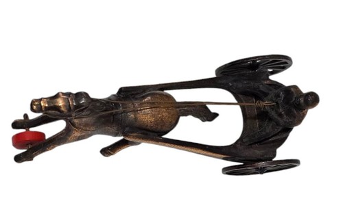 VTG Harness Racing Horse Jockey Sulky Cart Driver Copper Chariot Race ...