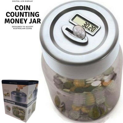 Aussie Coin Counting Money Box Jar Digital LCD Display - Suits ...