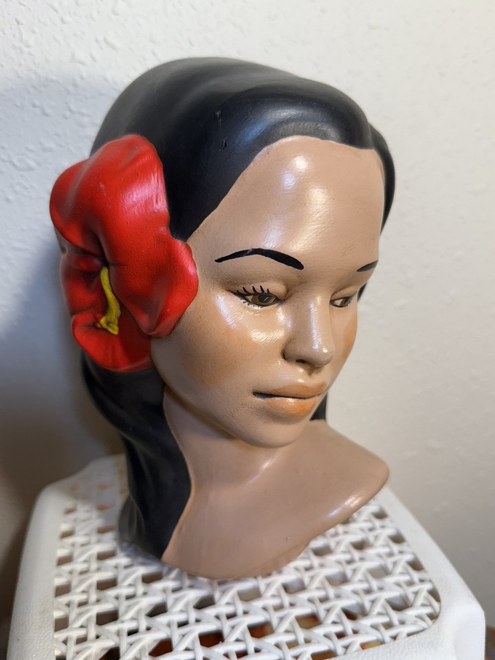 Mid Century Modern Marwal Chalkware Vintage Hawaiian Hula Girl Bust MCM ...