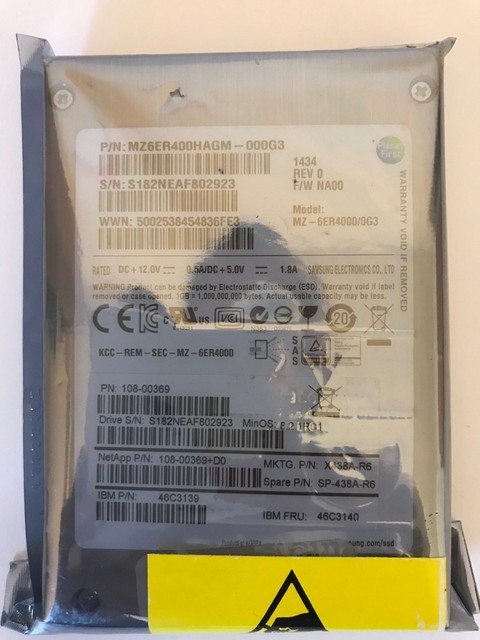 NetApp 400gb SAS SSD Drive 108-00369 X438a-r6 Sp-438a-r6 for sale ...