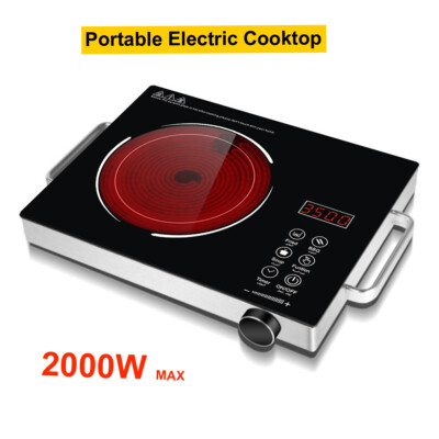 2000W Portable Commercial Electric Cooktop Single Burner Hot Pot Stove ...