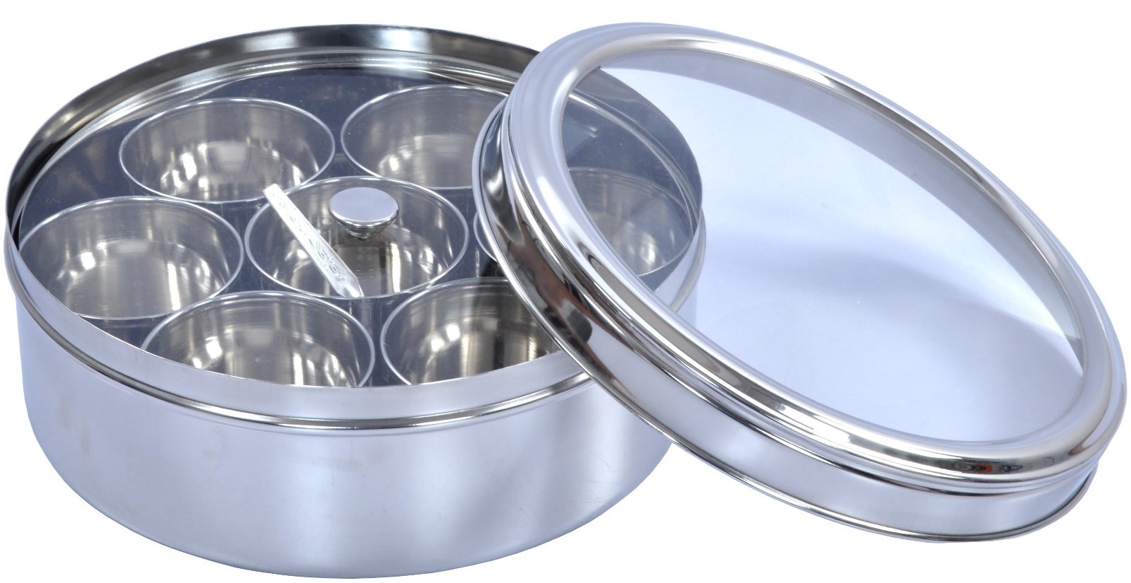 VINOD Stainless Steel Indian Spice Tin Box Deep Masala Dabba Spices Box ...