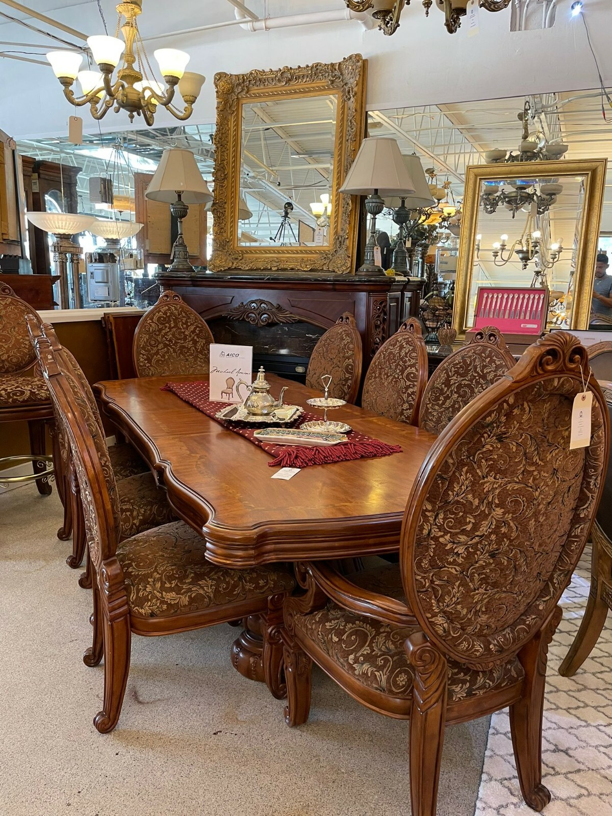 AICO by Michael Amini Excelsior 7PC rectangular dining set | eBay