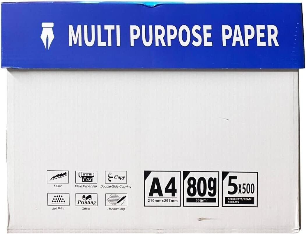 Indigo Smart A4 Printer Paper 5 Reams of 500 A4 Copier 80gsm Certified ...