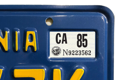 1985 California License Plate Registration Sticker, decal, YOM, CA DMV ...