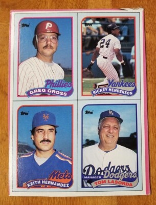 1989 Topps Baseball Card Box Bottom Rickey Henderson | eBay