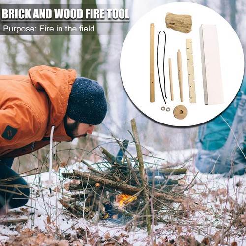 Survival Wood Make Fire Drilling Tool Kits for Outdoor Camping Hiking ...