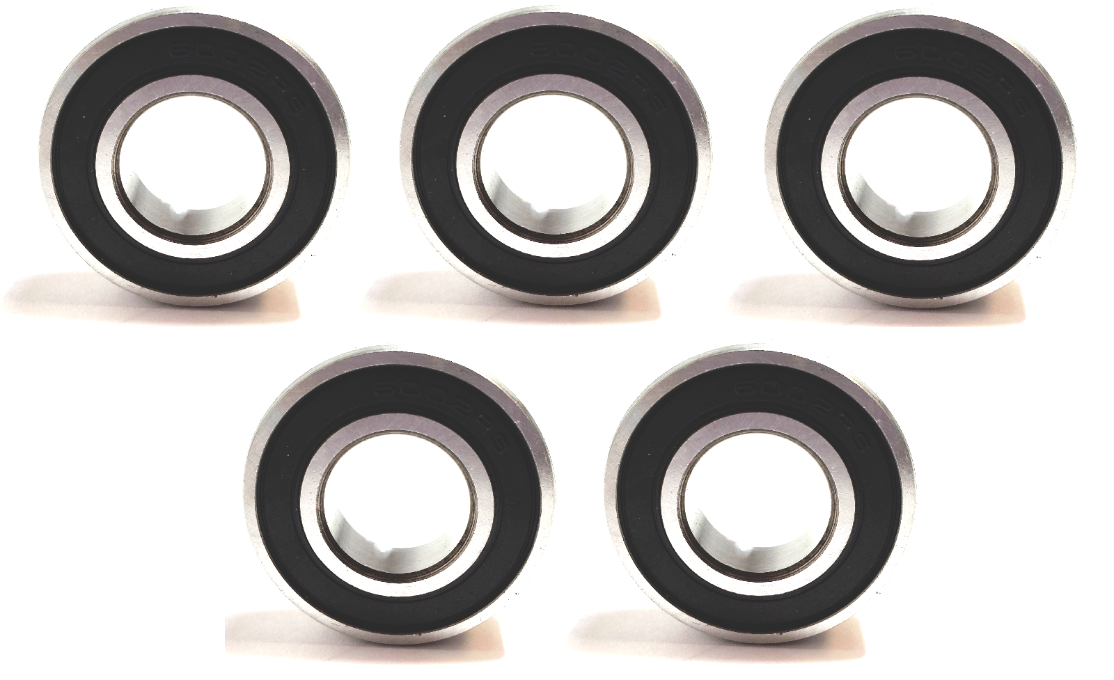 Set of 5 6002-2RS rubber seal high quality bearing 6002 rs ball ...