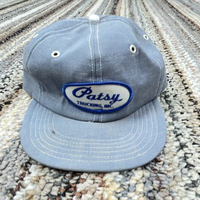 Vintage Patsy Trucking Hat Cap Snap Back Blue Patch USA 80s Patch Semi ...