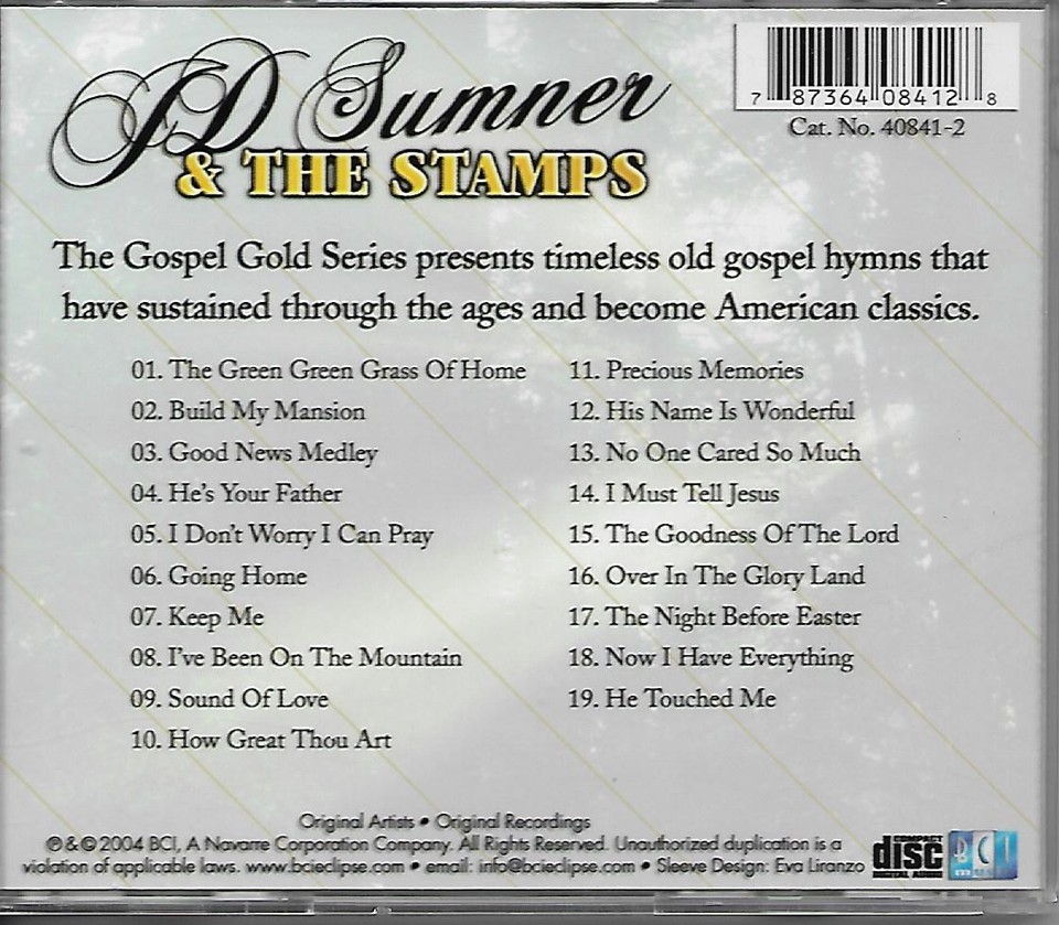 J.D. SUMNER & THE STAMPS........."GOSPEL GOLD'..........HTF OOP GOSPEL ...